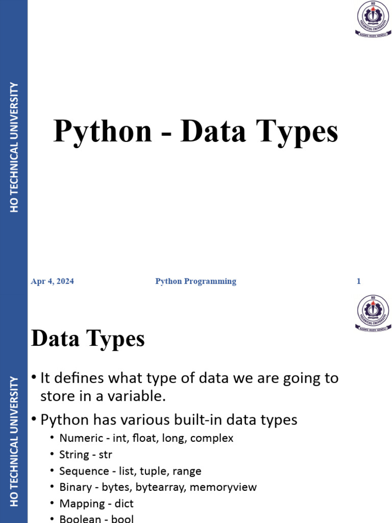 Lec 2 - Data Types | PDF | Data Type | Bracket