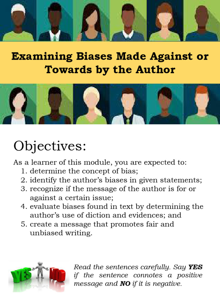 Module 1 - Quarter 3 - Biases Made by The Author | PDF | Bias | Evidence