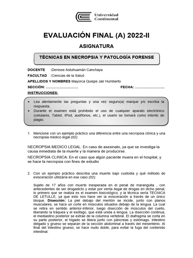 Mayorca NECROPSIA | PDF | Autopsia | Medicina CLINICA