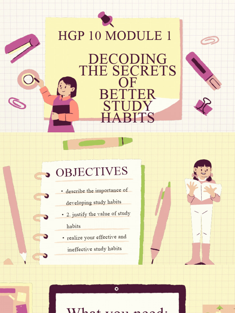 HGP 10 Module 1: Decoding The Secrets OF Better Study Habits | PDF ...