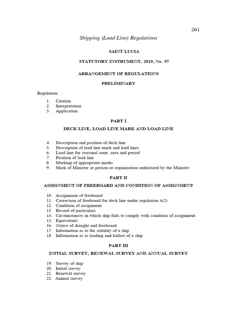 Loadline Regulations | PDF | Ships | Watercraft