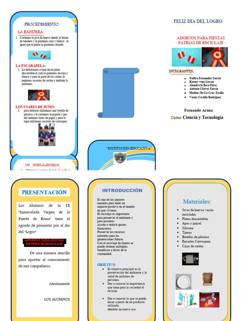 TRIPTICO DE Ldia del logro | PDF | Reciclaje
