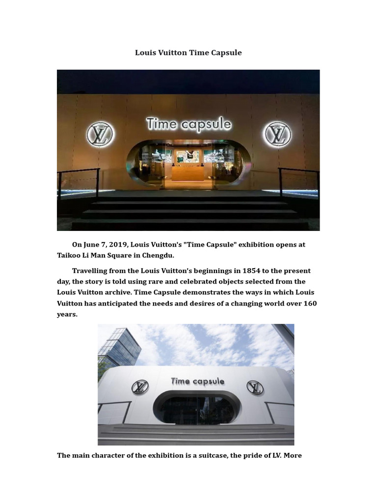 Louis Vuitton Time Capsule Exhibition | PDF
