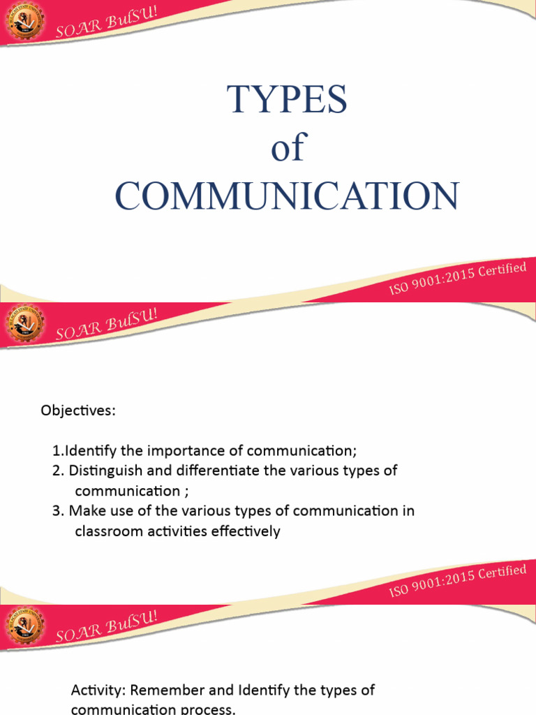 Part 1 TYPES OF COMMUNICATION | PDF | Communication | Nonverbal ...