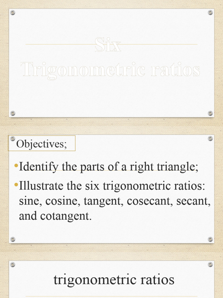 The Six Trigonometric Ratios Pdf Trigonometry Trigonometric Functions