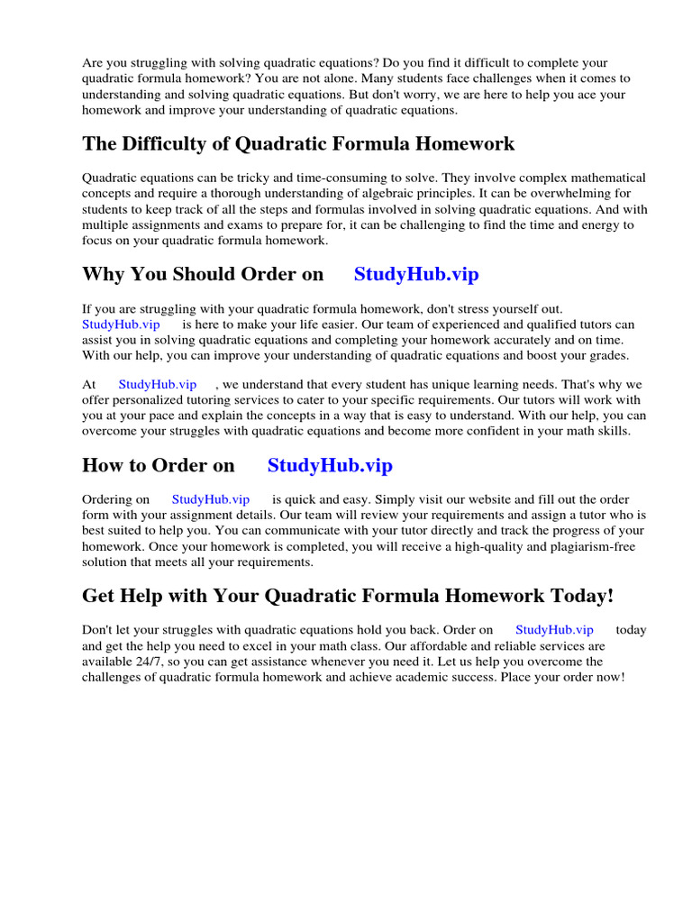 Quadratic Formula Homework Sheet | PDF | Quadratic Equation | Worksheet