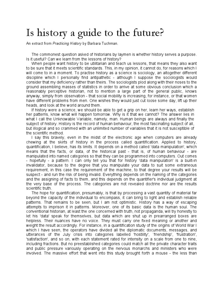 Is History A Guide To The Future | PDF | Sociology | Science
