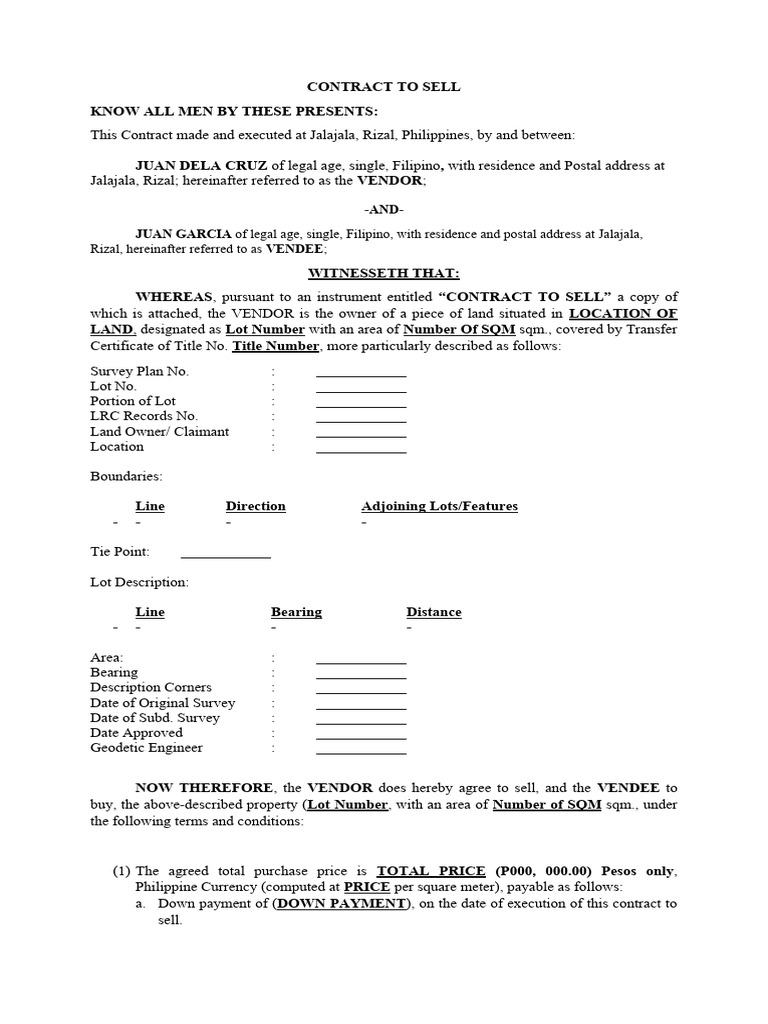 Contract To Sell | PDF | Private Law | Common Law
