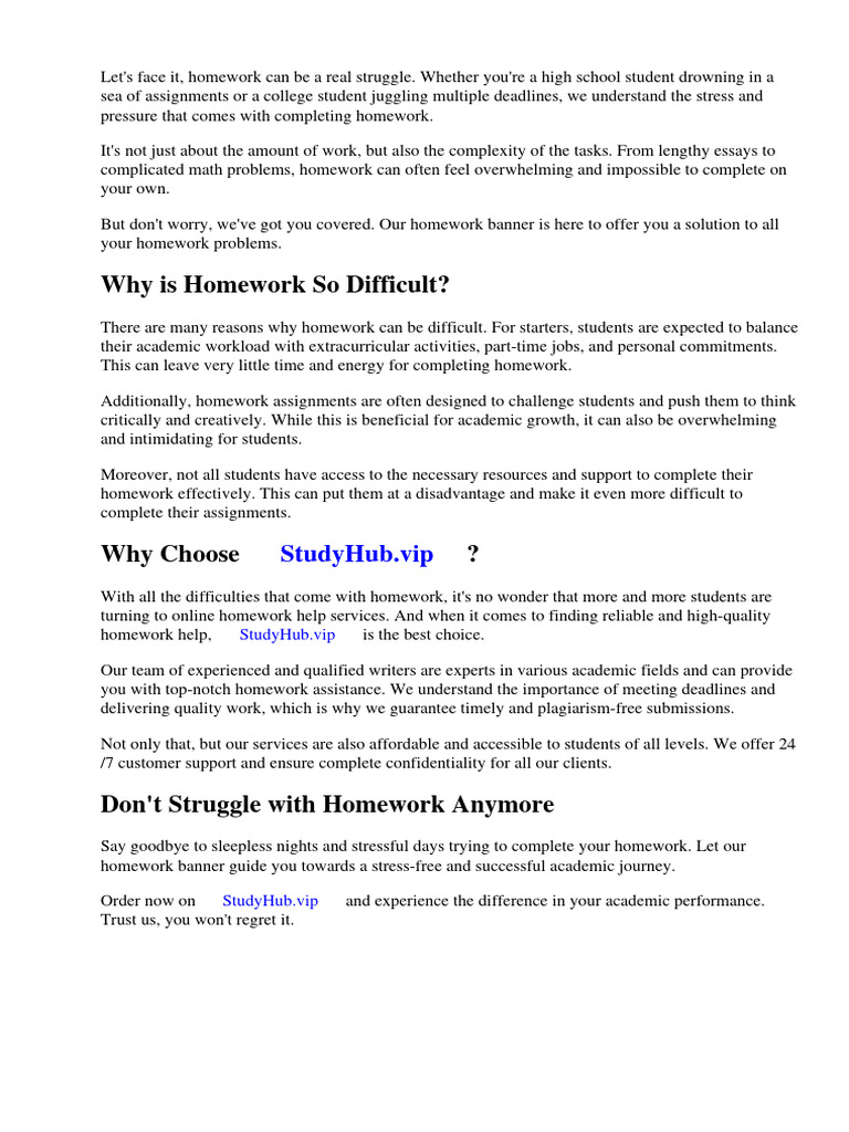 Our Homework Banner | PDF | Books | Homework