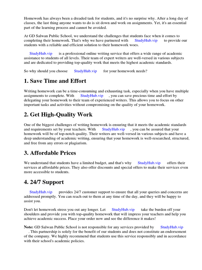 Homework Support at GD Salwan School | PDF | Enterprise Resource ...