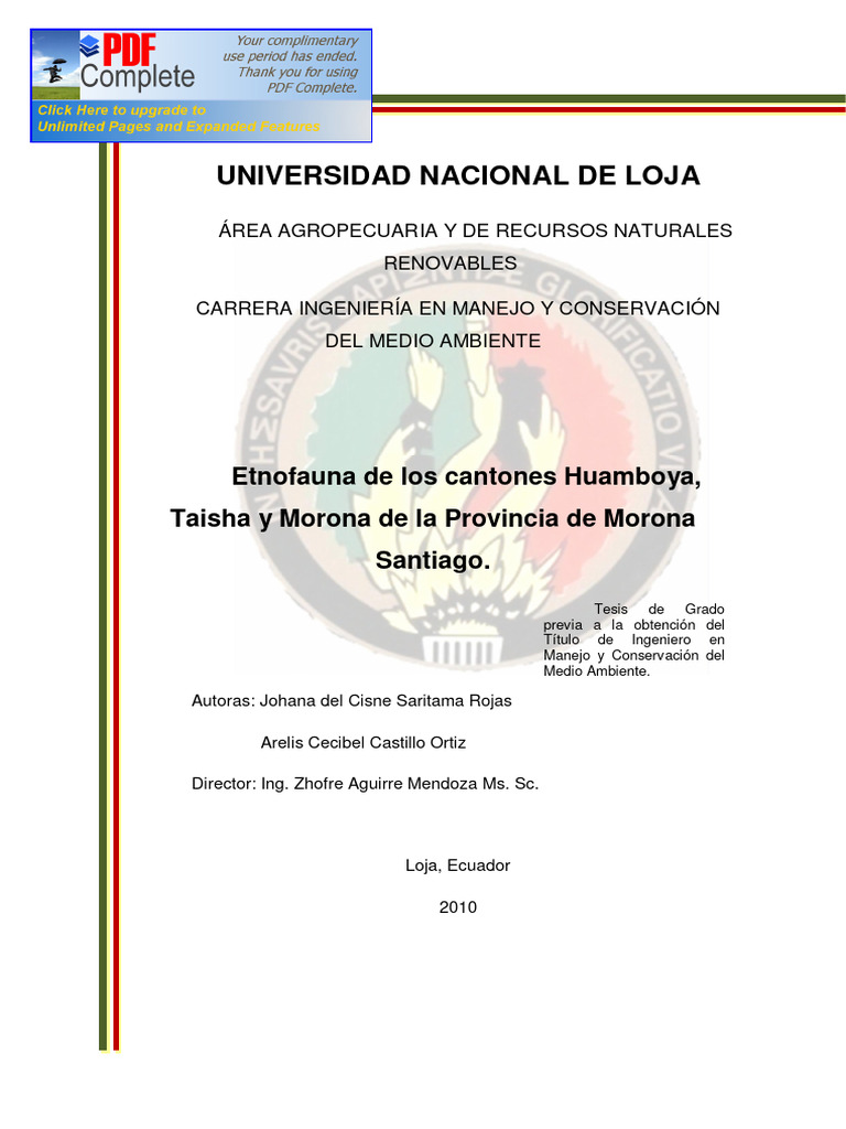 Saritama Rojas Johana & Castillo Ortiz Arelis | PDF | Fauna | Ecuador