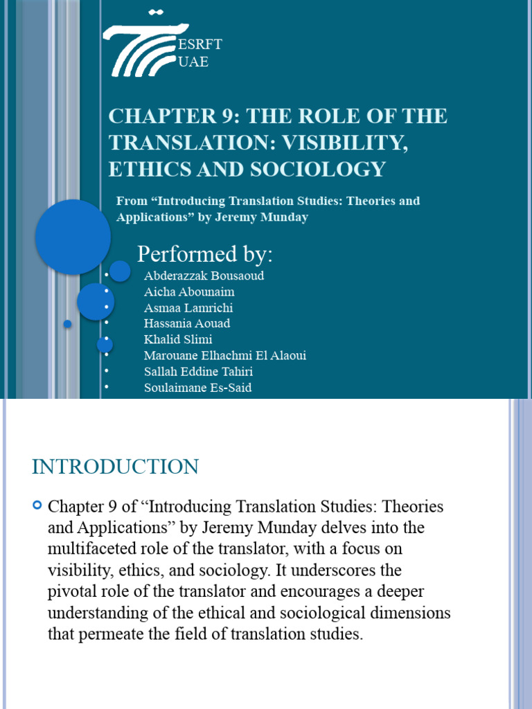 The Role of The Translation - Visibility, Ethics and Sociology | PDF | Translations | Sociology