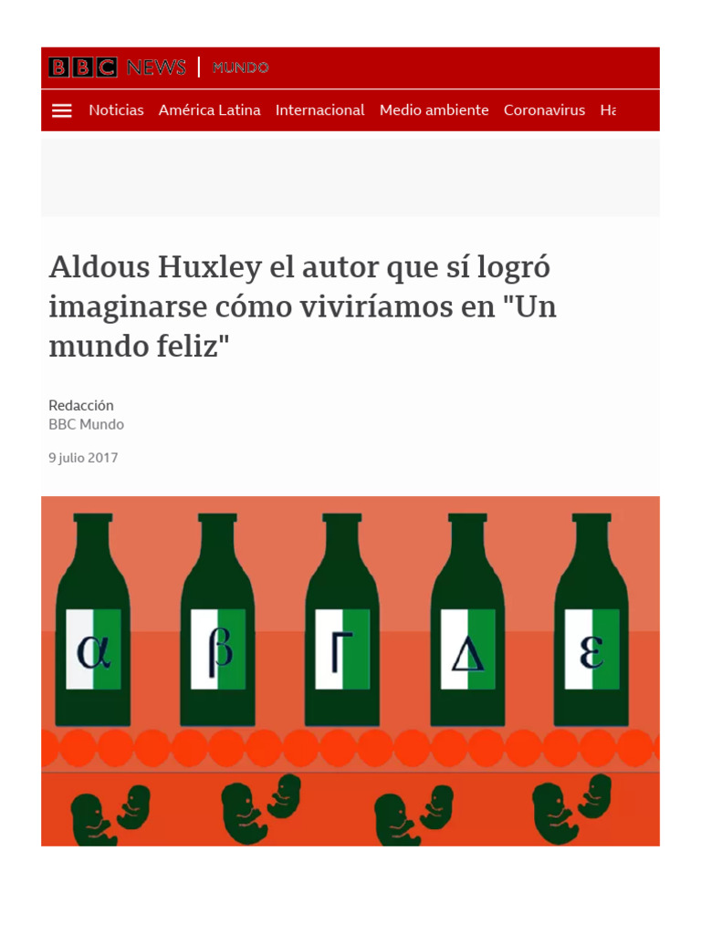 Aldous Huxley El Autor Que Sí Logró Imaginarse Cómo Viviríamos en "Un ...