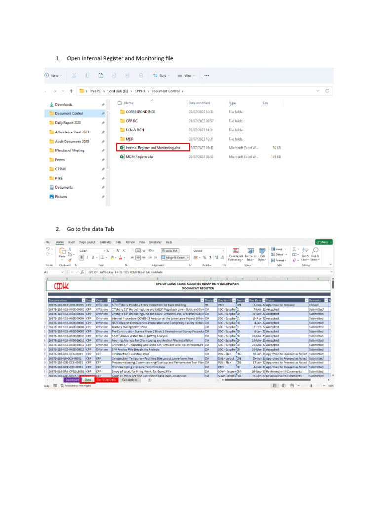 Internal Register and Monitoring, MOM Register Update Procedure | PDF ...