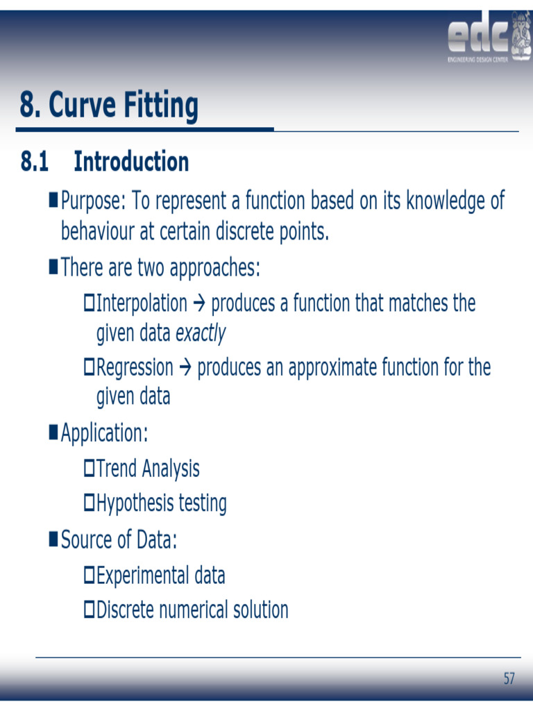 Numerical Analysis - Curve Fitting | PDF | Errors And Residuals | Interpolation