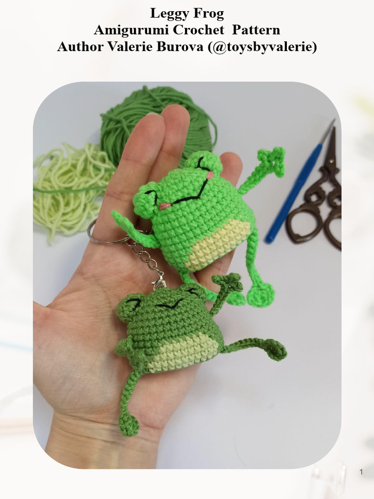 Leggy Frog Keychain Free Pattern (ToysByValerie) | PDF | Crochet ...