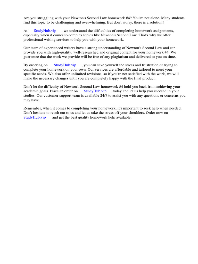 Newtons Second Law Homework 4 | PDF | Force | Newton's Laws Of Motion Newtons Second Law Homework 4 | PDF | Force | Newton's Laws Of Motion