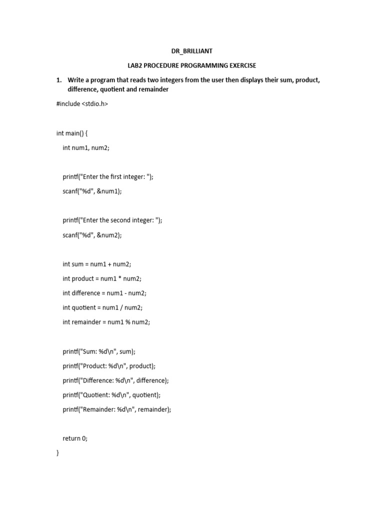 Lab2 Programming | PDF | Computer Programming | Mathematics Lab2 Programming | PDF | Computer Programming | Mathematics