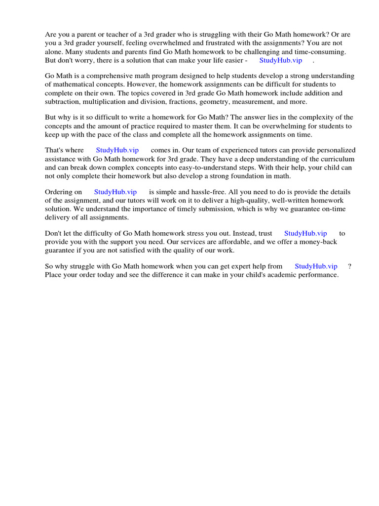 Go Math Homework 3 Grade | PDF | Worksheet | Homework