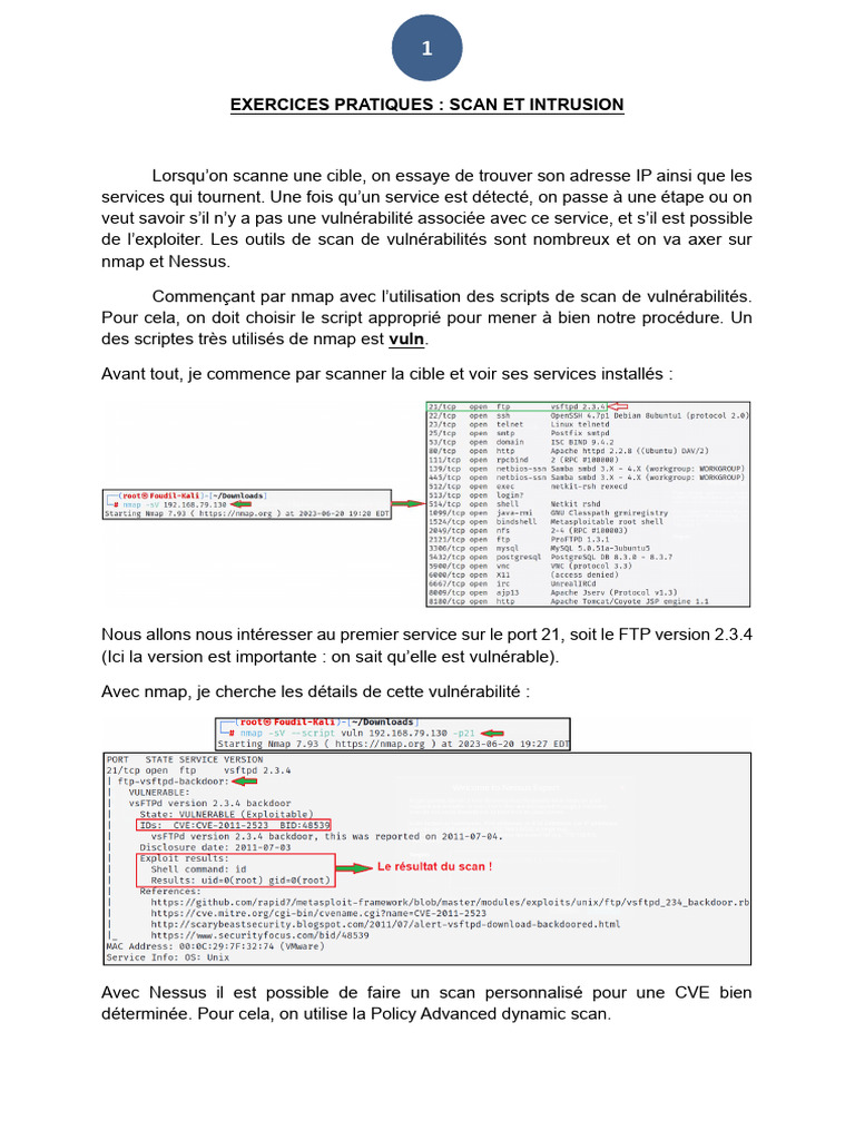 Exercices Pratiques - Scan-Intrusion | PDF | Informatique | Logiciel