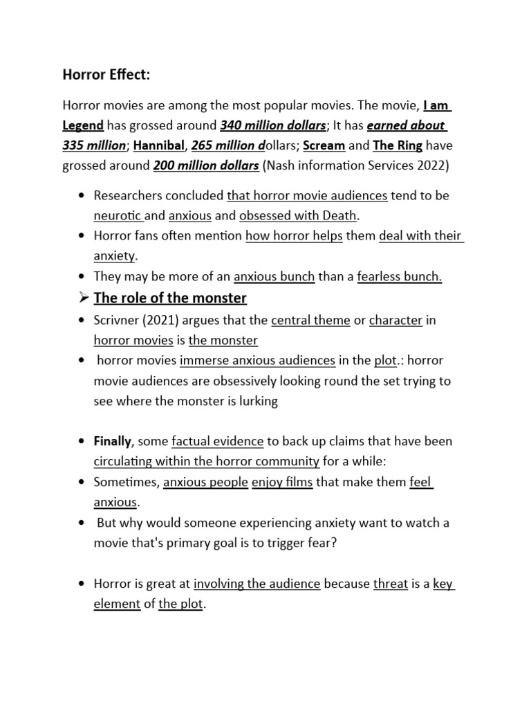 Horror Effect | PDF | Anxiety | Horror Films