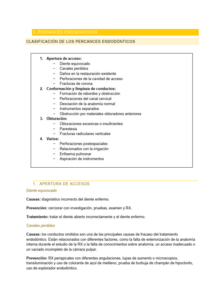 Percances Endodónticos | PDF | Medicina CLINICA | Especialidades Medicas