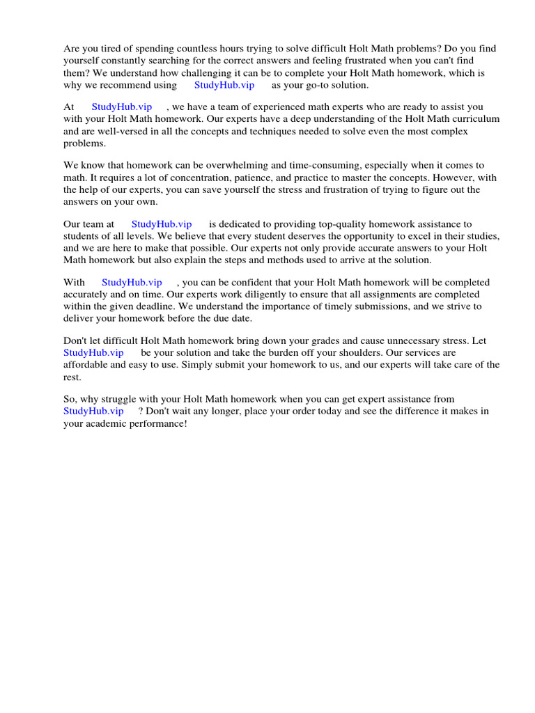 Holt Math Homework Answers | PDF | Worksheet | Essays