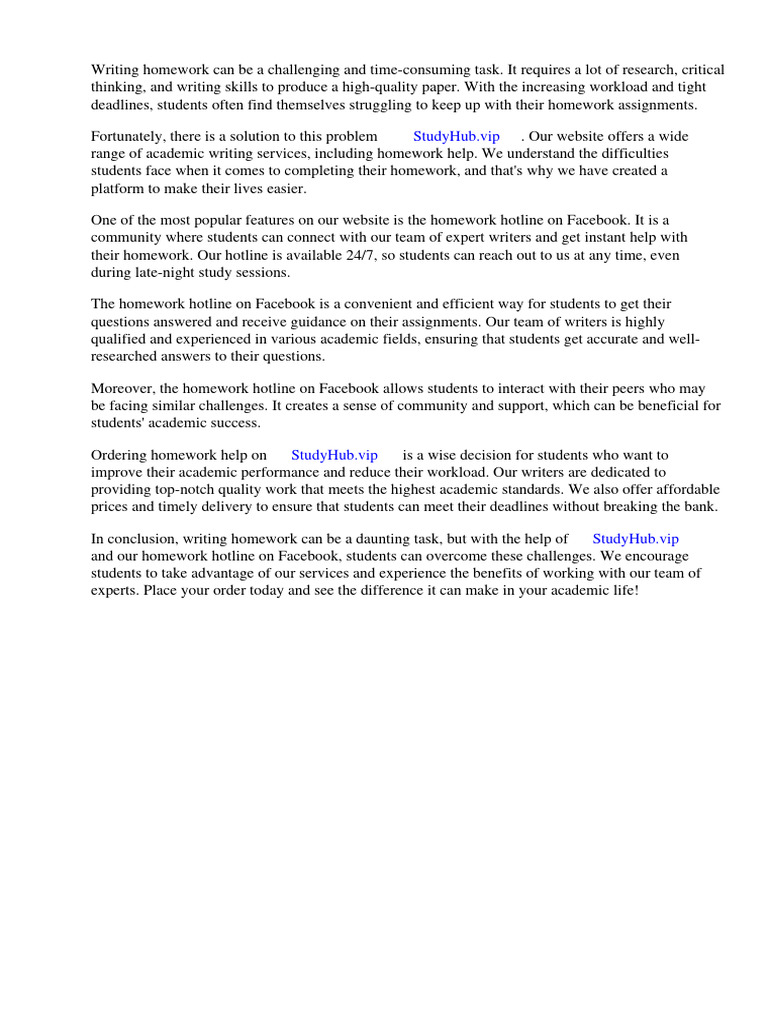 Homework Hotline Facebook | PDF | Homework Homework Hotline Facebook | PDF | Homework