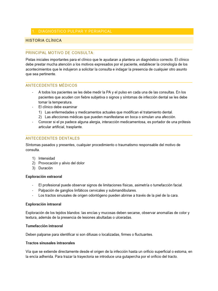 Diagnóstico Pulpar y Periapical | PDF | Enfermedades y trastornos | Especialidades Medicas