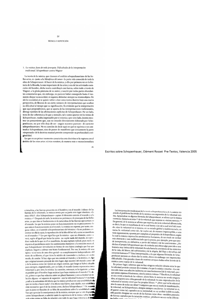 Música y Repetición - Clément Rosset | PDF