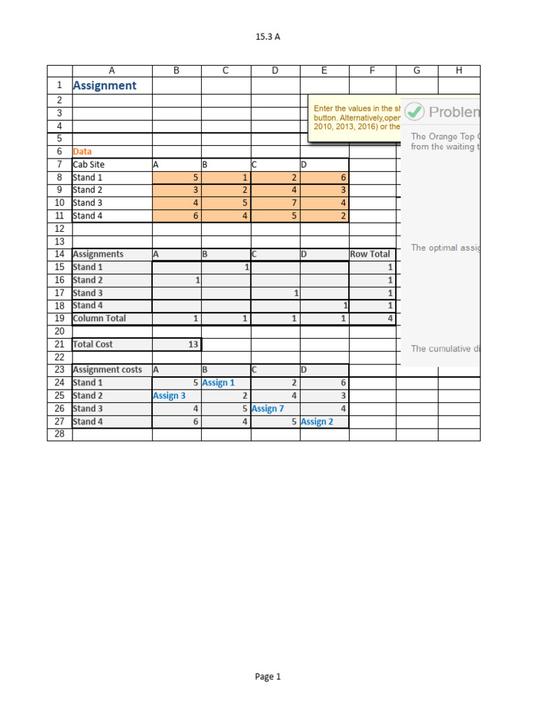 Excel Solver Assignment Data | PDF | Computing | Applied Mathematics