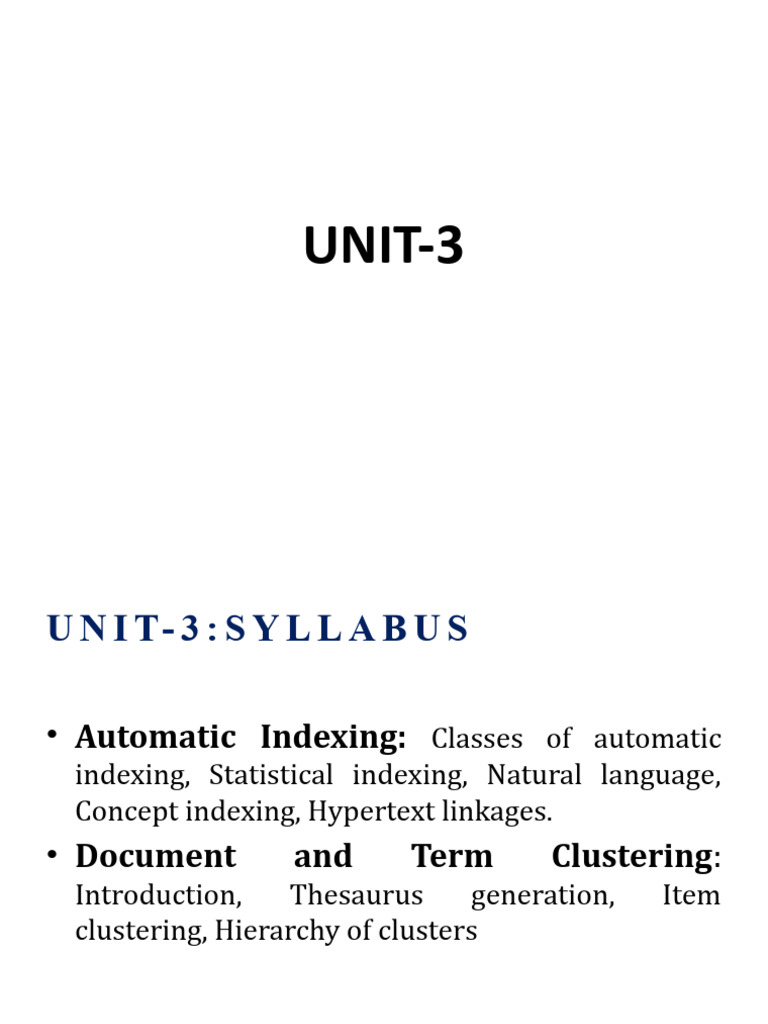 Unit-3 Irs | PDF | Search Engine Indexing | Applied Mathematics