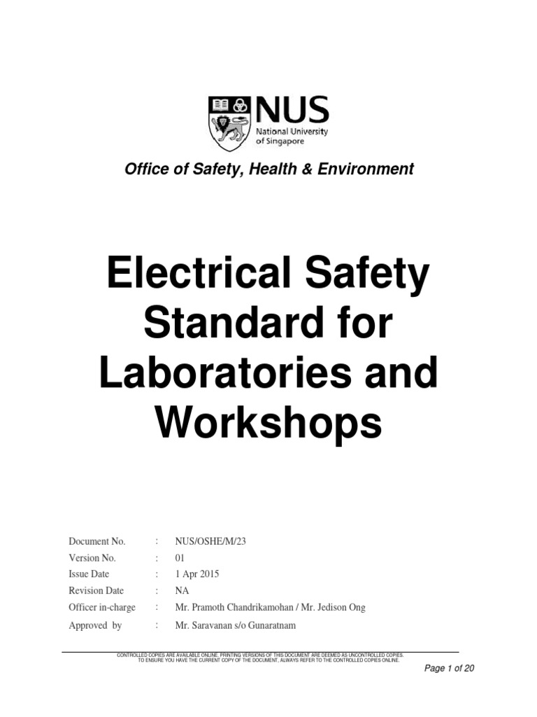Electrical-Safety-Standard-for-Laboratories-and-Workshops | PDF | Ac Power Plugs And Sockets ...