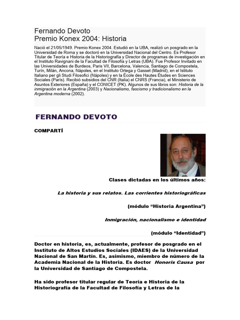 Fernando Devoto | PDF