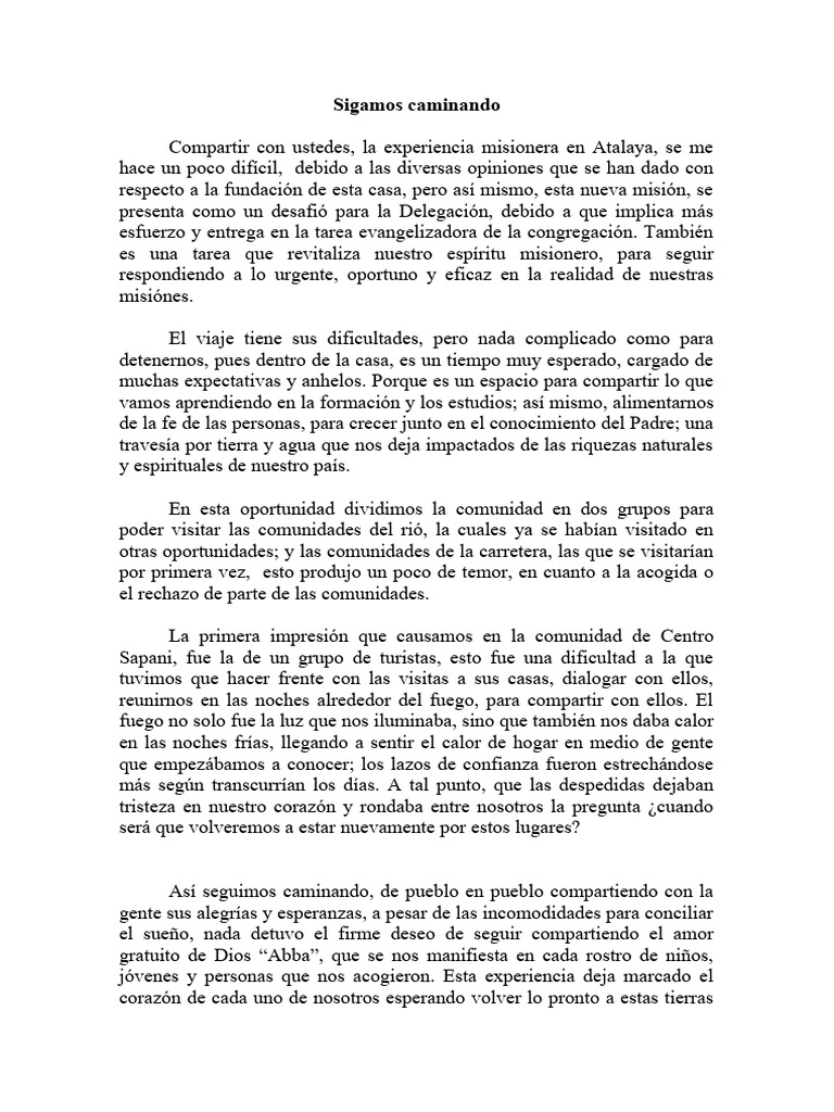Sigamos Caminando | PDF | Amor | Misionero