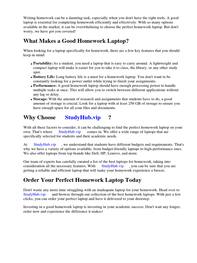 Good Homework Laptop | PDF | Internet | Laptop
