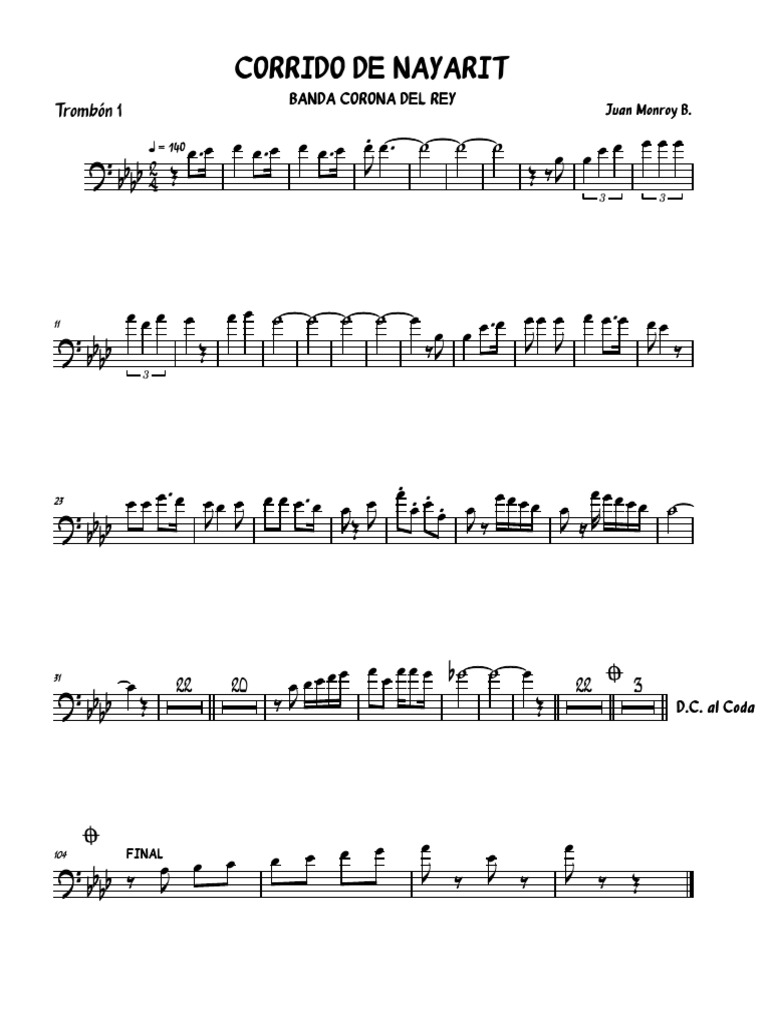 Corrido de Nayarit para Trombón 1 | PDF