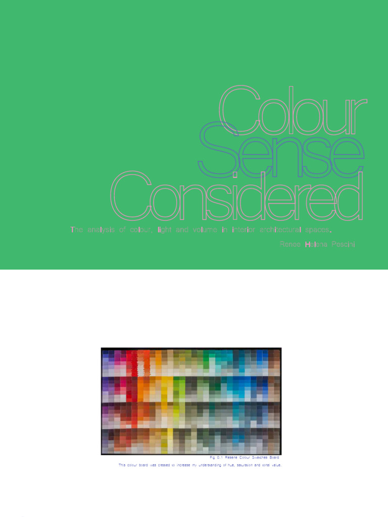 Colour Sense Considered. The Analysis of Colour, Light and Volume in Interior Architectural ...