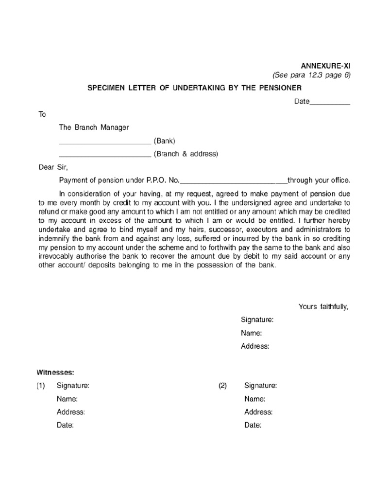 Letter of Undertaking | PDF