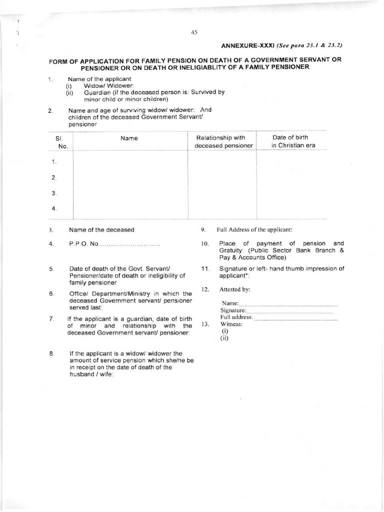 Family Pension Application Process | PDF | Social Institutions