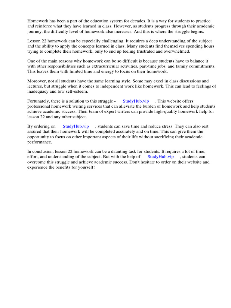 Lesson 22 Homework | PDF | Worksheet | Homework