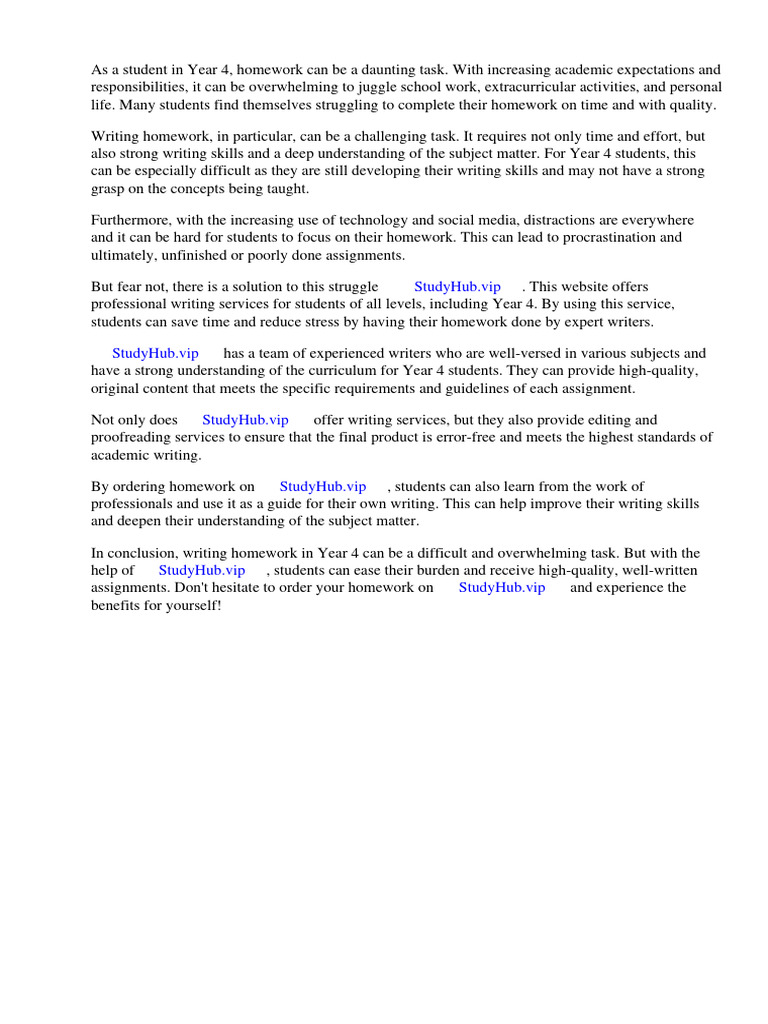 Homework Masters Year 4 | PDF | Homework