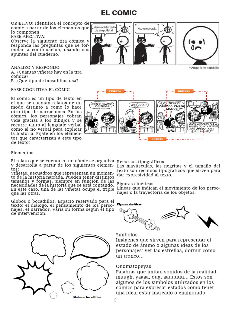 Elementos Clave del Cómic | PDF | Cómics