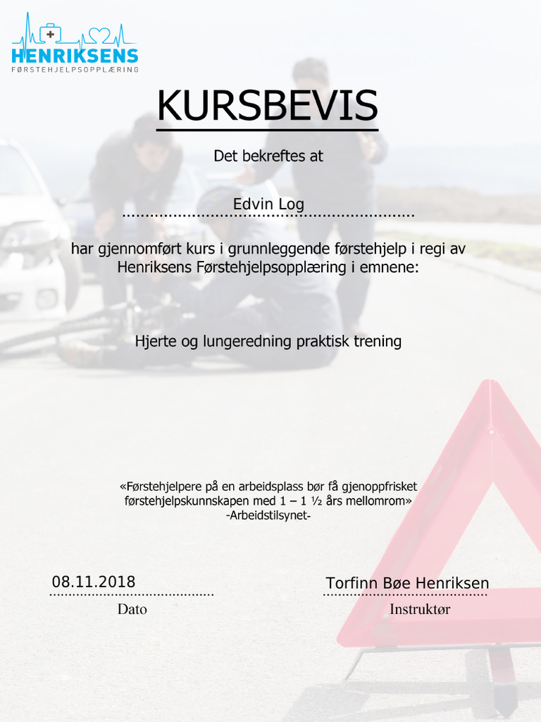 Diplom Førstehjelpskurs | PDF
