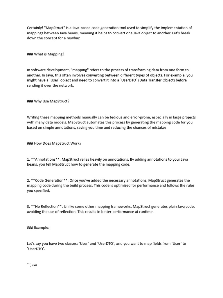 Mapstruct Pdf Class Computer Programming Java Programming Language