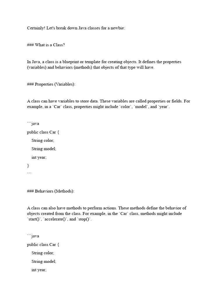 Java Classes | PDF | Class (Computer Programming) | Method (Computer ... Java Classes | PDF | Class (Computer Programming) | Method (Computer ...