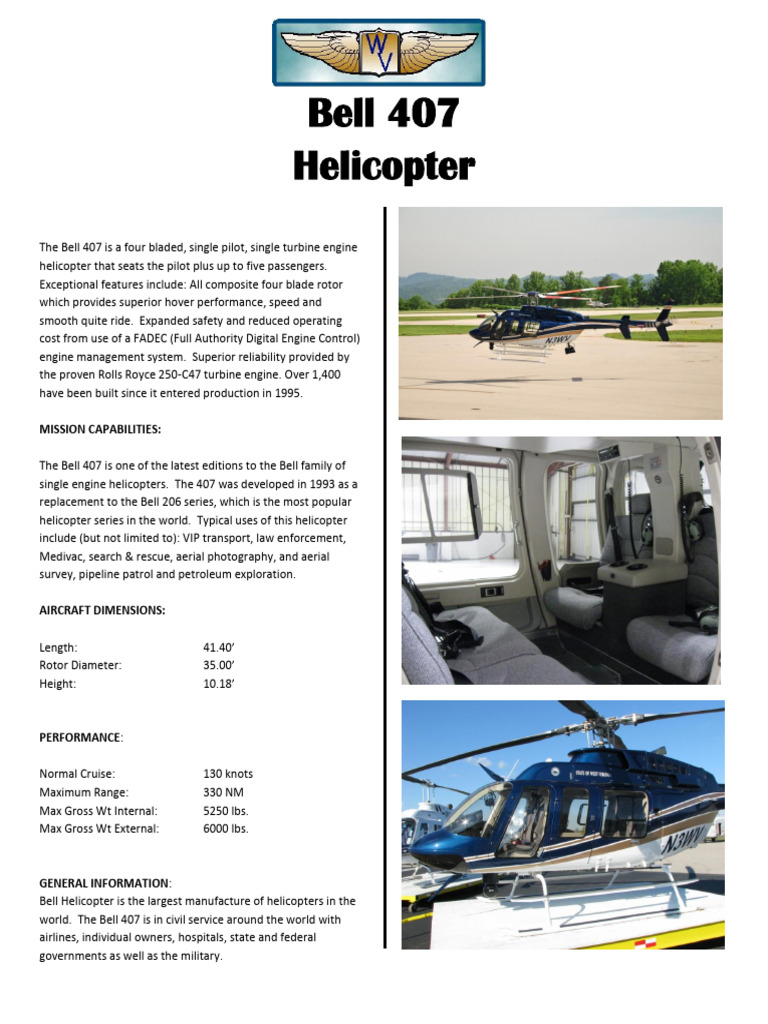 Bell 407 Helicopter | PDF