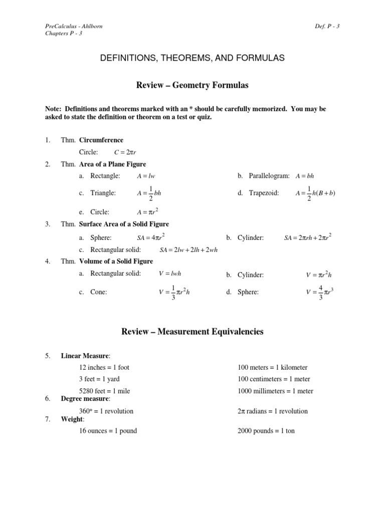 Pre Calculus to Calculus Formulas) | Trigonometric Functions | Sine