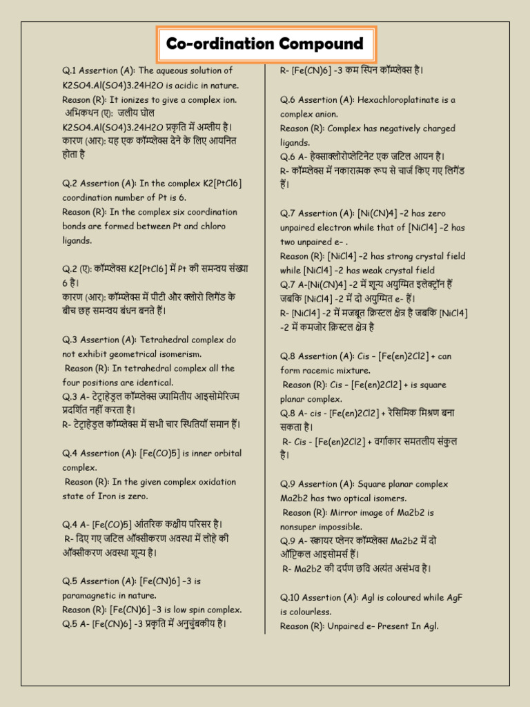 Cordination Compound | PDF