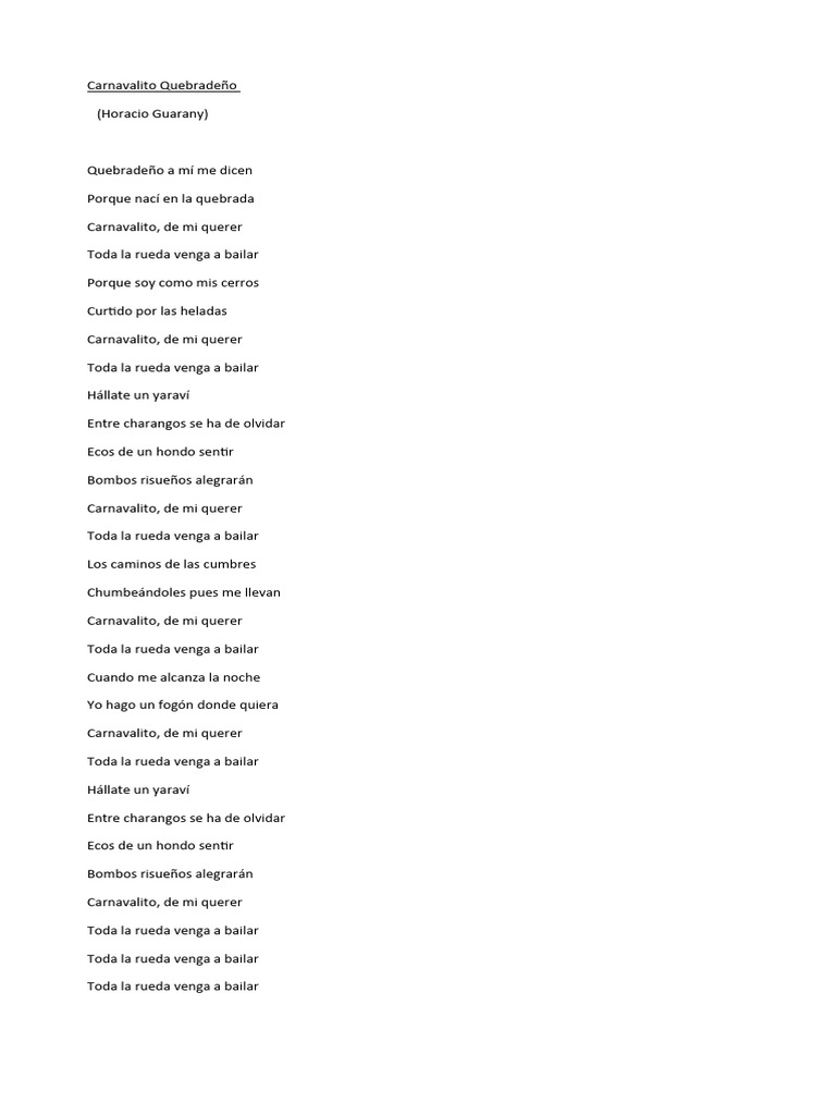 Carnavalito Quebradeño | PDF | Arte | Clásicos